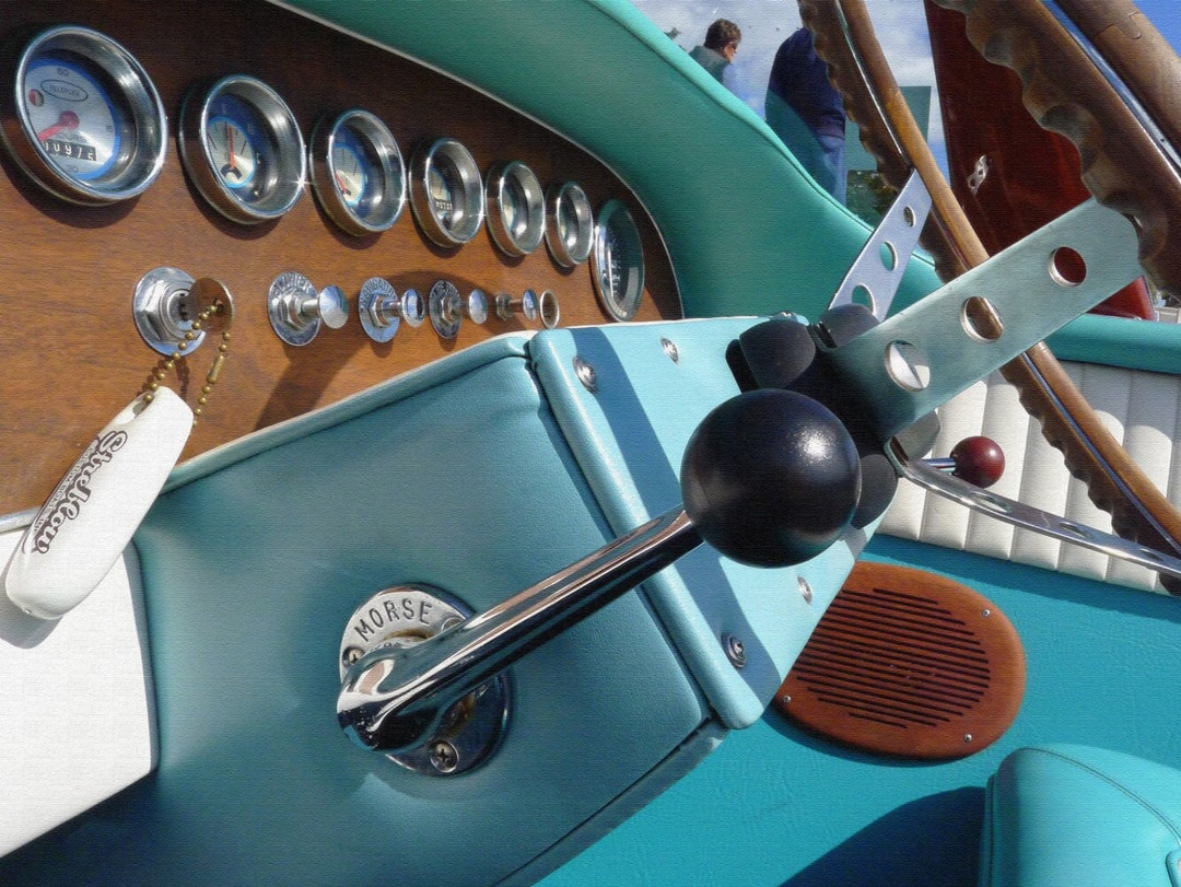 Wooden Lake Boat Nautical Photo Old Vintage Classic Boat Dashboard ...