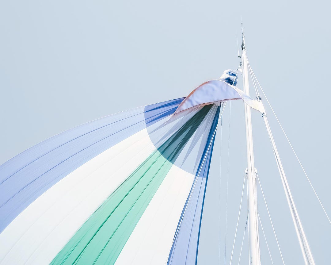 Colorful Spinnaker Sailboat Photograph: Nautical Lake House Art Print ...