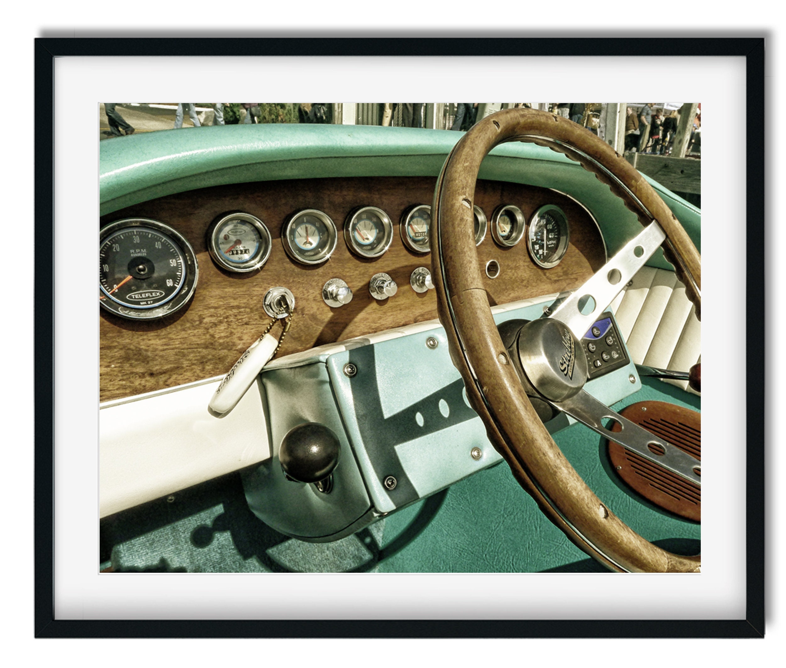 Retro Wooden Boat Wheel Print: Nautical Lake House Decor - Etsy