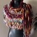 Fringed Caplet Handspun Art Yarn Shoulder Warmer Awesome Texture - Etsy
