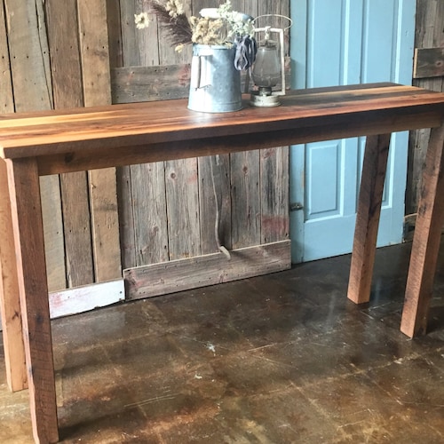 Farmhouse Reclaimed Wood Console Table - Etsy