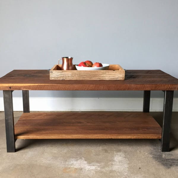 Industrial Farmhouse Coffee Table With Storage - Etsy