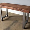 Solid Wood Bar Table / Counter Height Pub Table / Steel Frame Base - Etsy