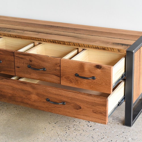 Reclaimed Wood Storage Cubby Bench - Etsy