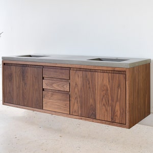 60" Floating Wood Vanity / Double Sink - Etsy