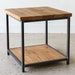 Side Table Made From Reclaimed Wood / Industrial Frame With Lower Shelf ...