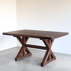 Trestle Dining Table / Farm Table / Solid Walnut Dining Table / Kitchen ...