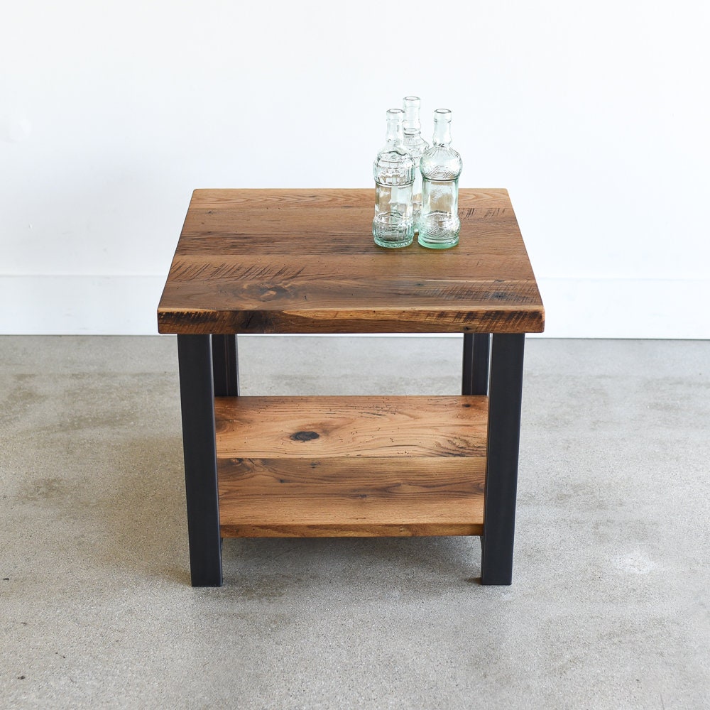 Rustic End Table Made From Reclaimed Wood / Nightstand With | Etsy
