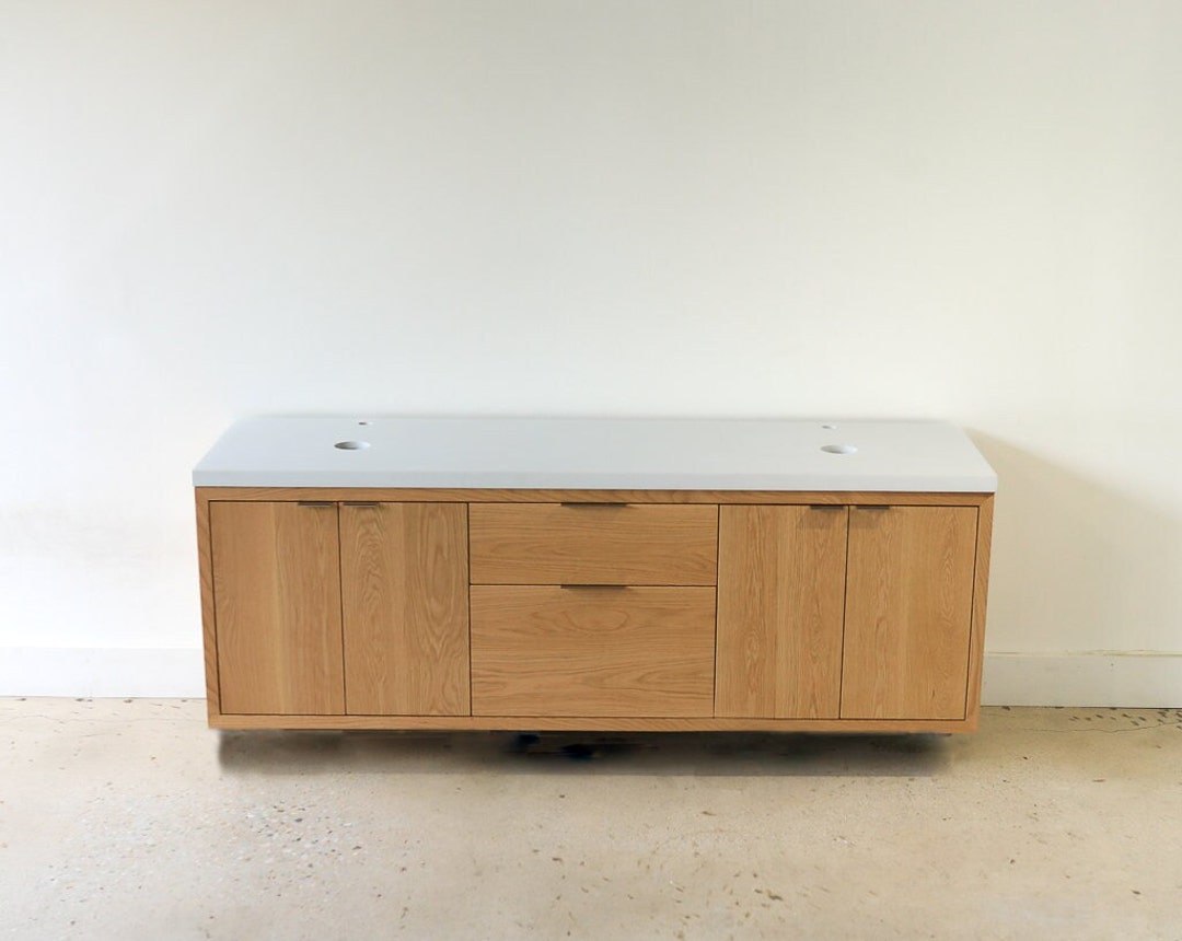 72" Floating Wood Vanity/ Double Sink - Etsy