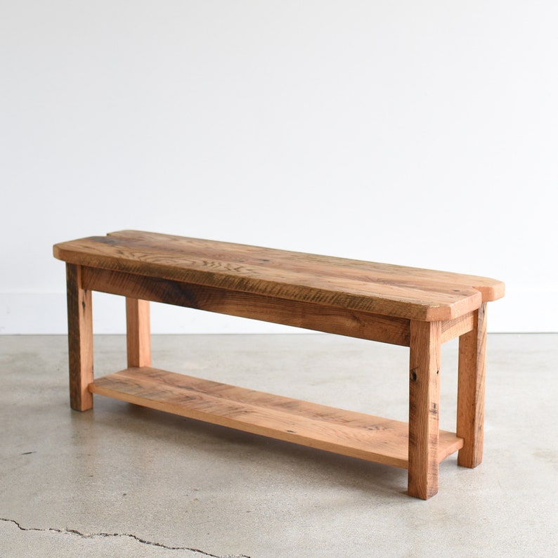 Farmhouse Bench Made From Reclaimed Wood / Lower Shelf | Etsy