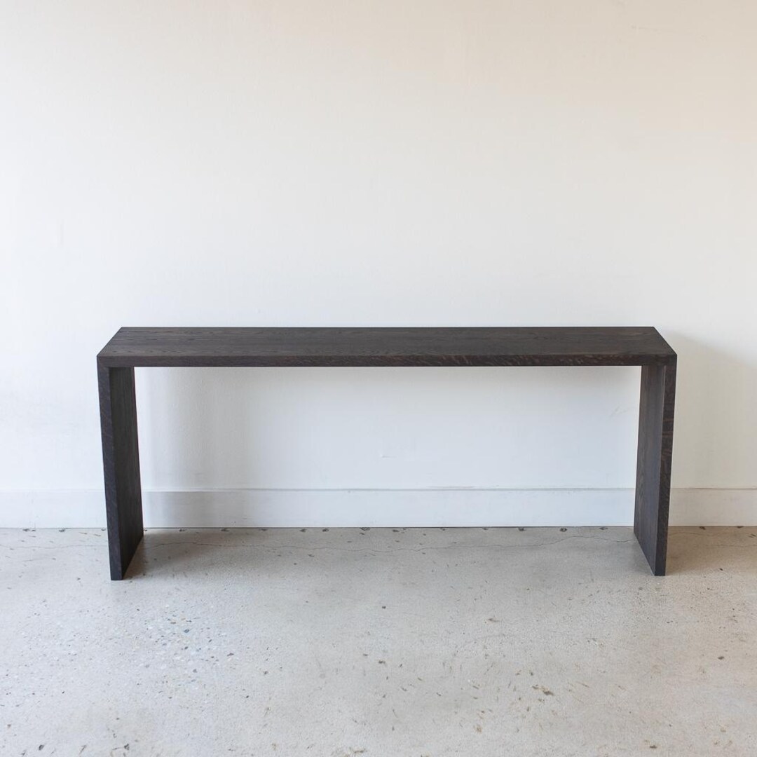 60" White Oak Black Waterfall Console Table - Etsy