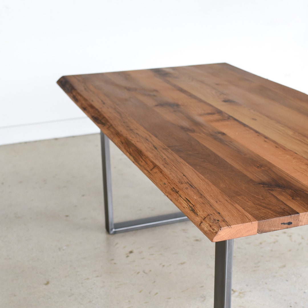 Live Edge Dining Table / Modern Kitchen Table / U-shaped Metal Legs ...