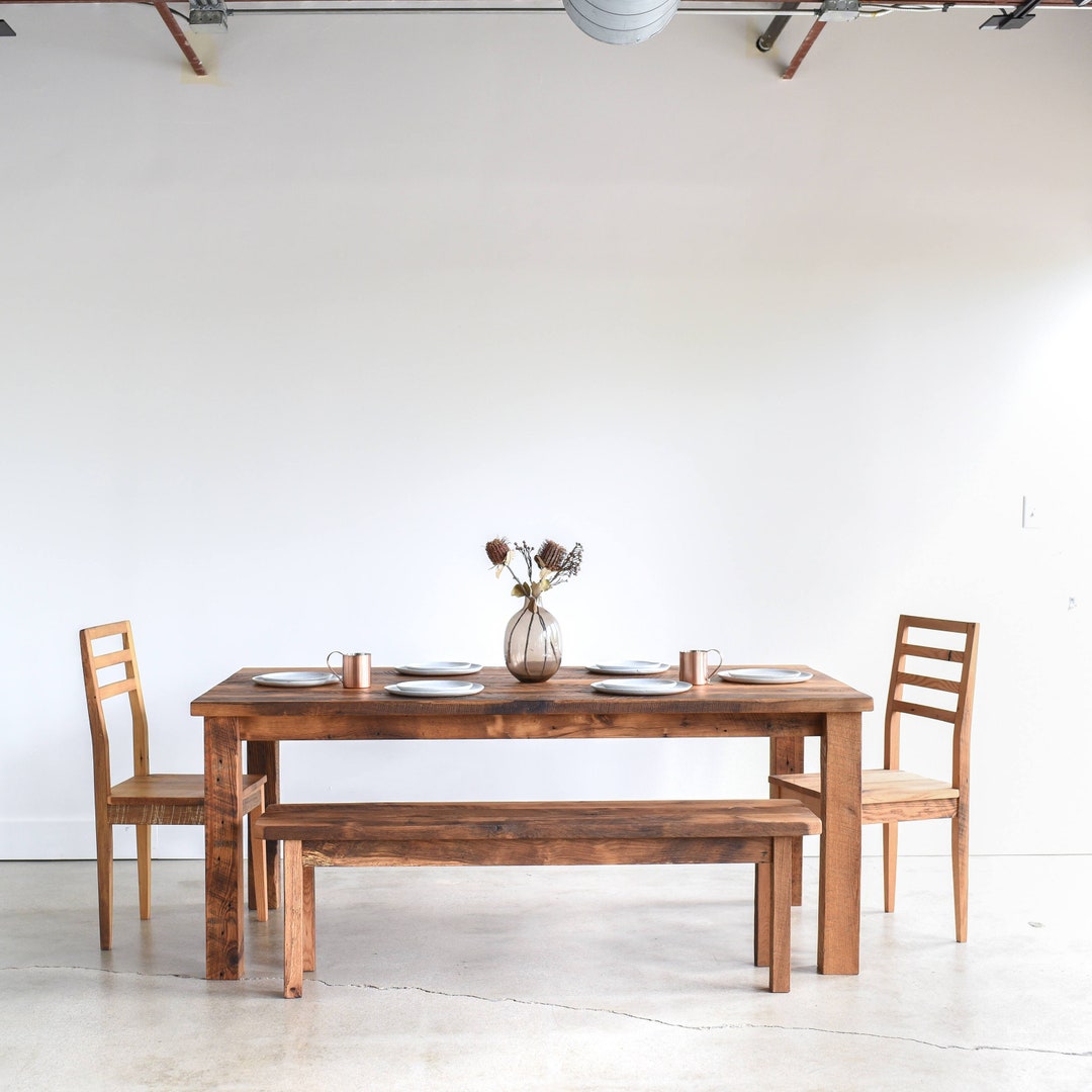 Reclaimed Wood Kitchen Table / Plank Farmhouse Dining Table - Etsy