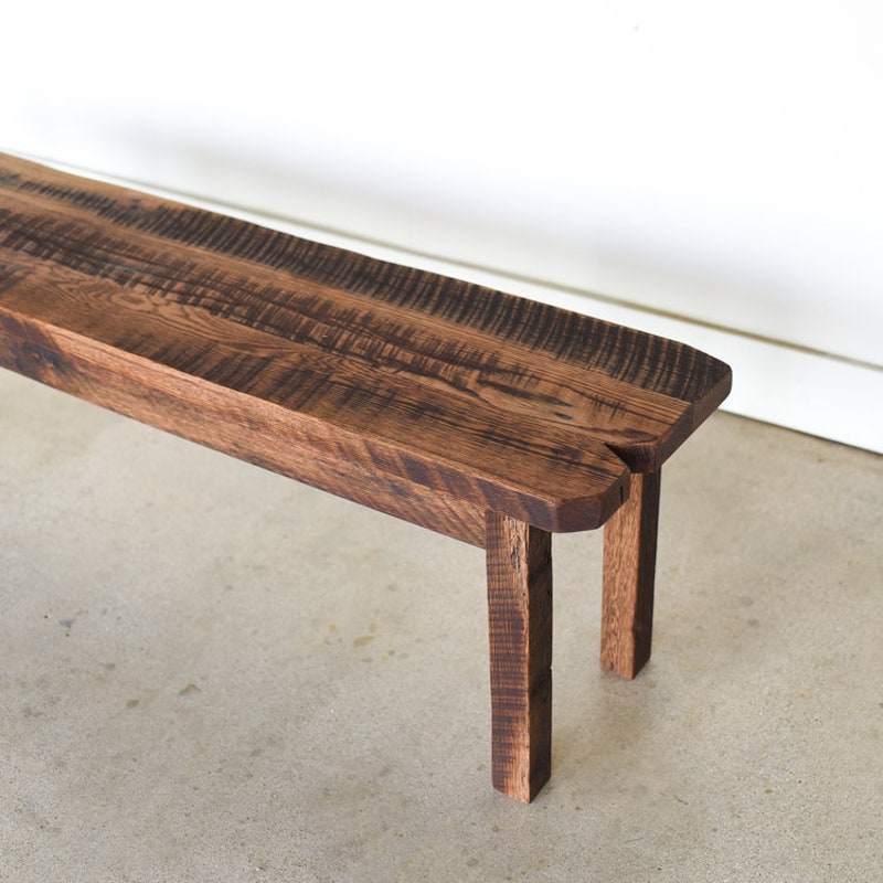 Long Rustic Wood Bench - Etsy