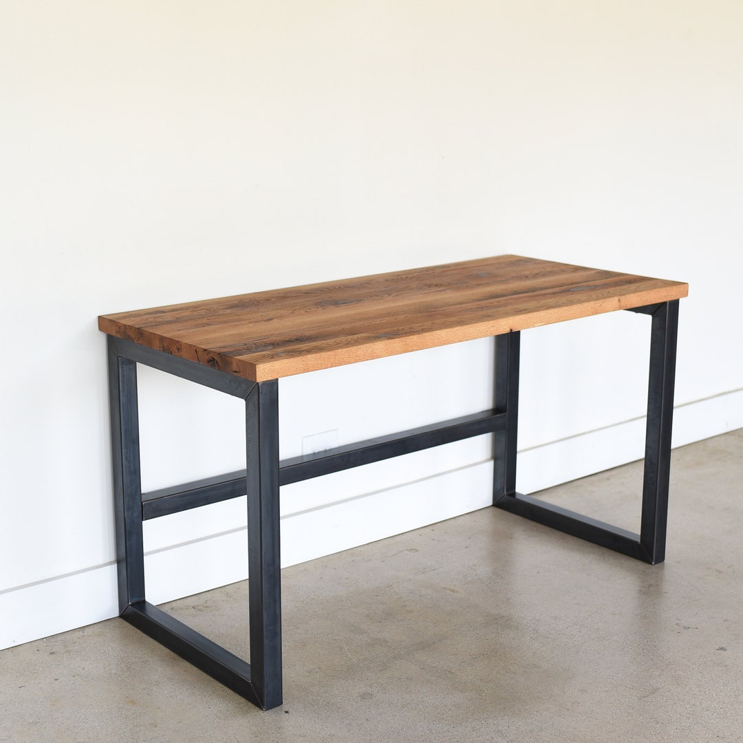 Reclaimed Wood Desk / Industrial Barn Wood Desk / Modern Reclaimed Wood ...