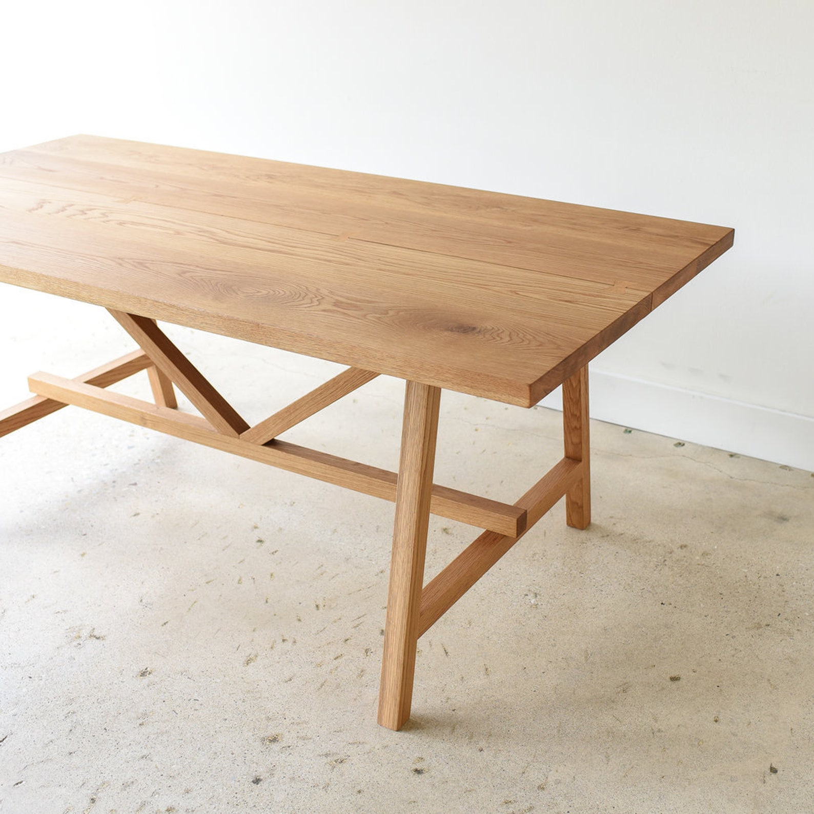 Modern Trestle Dining Table / Kitchen Table With Butterfly - Etsy