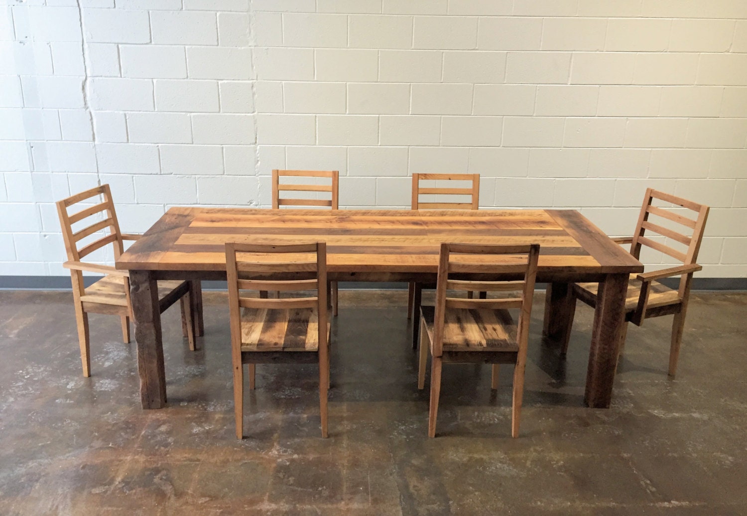 Extendable Farmhouse Dining Table / Reclaimed Wood Table With Smooth ...