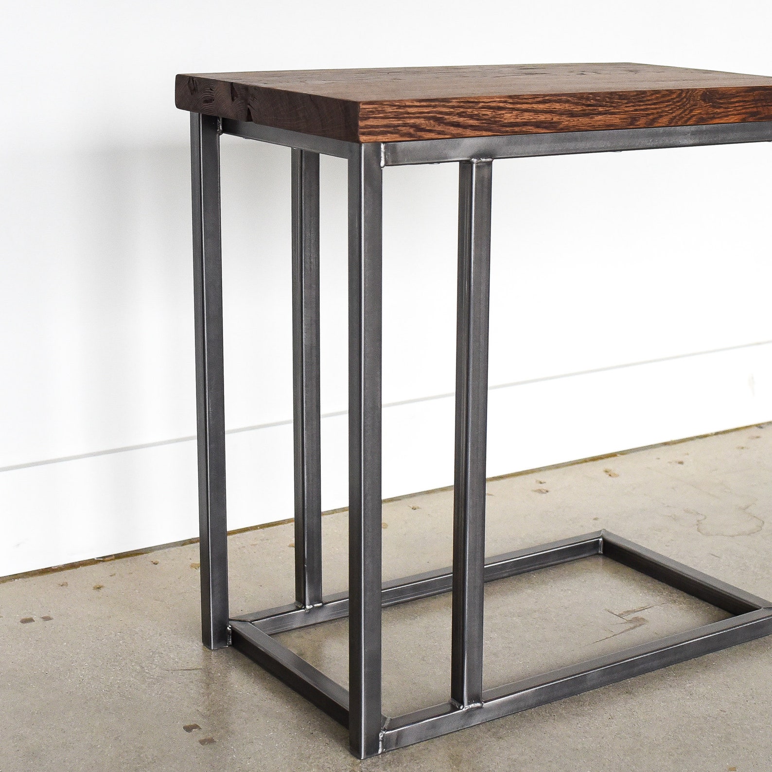 Large C-base Table Made From Reclaimed Wood / Industrial End - Etsy