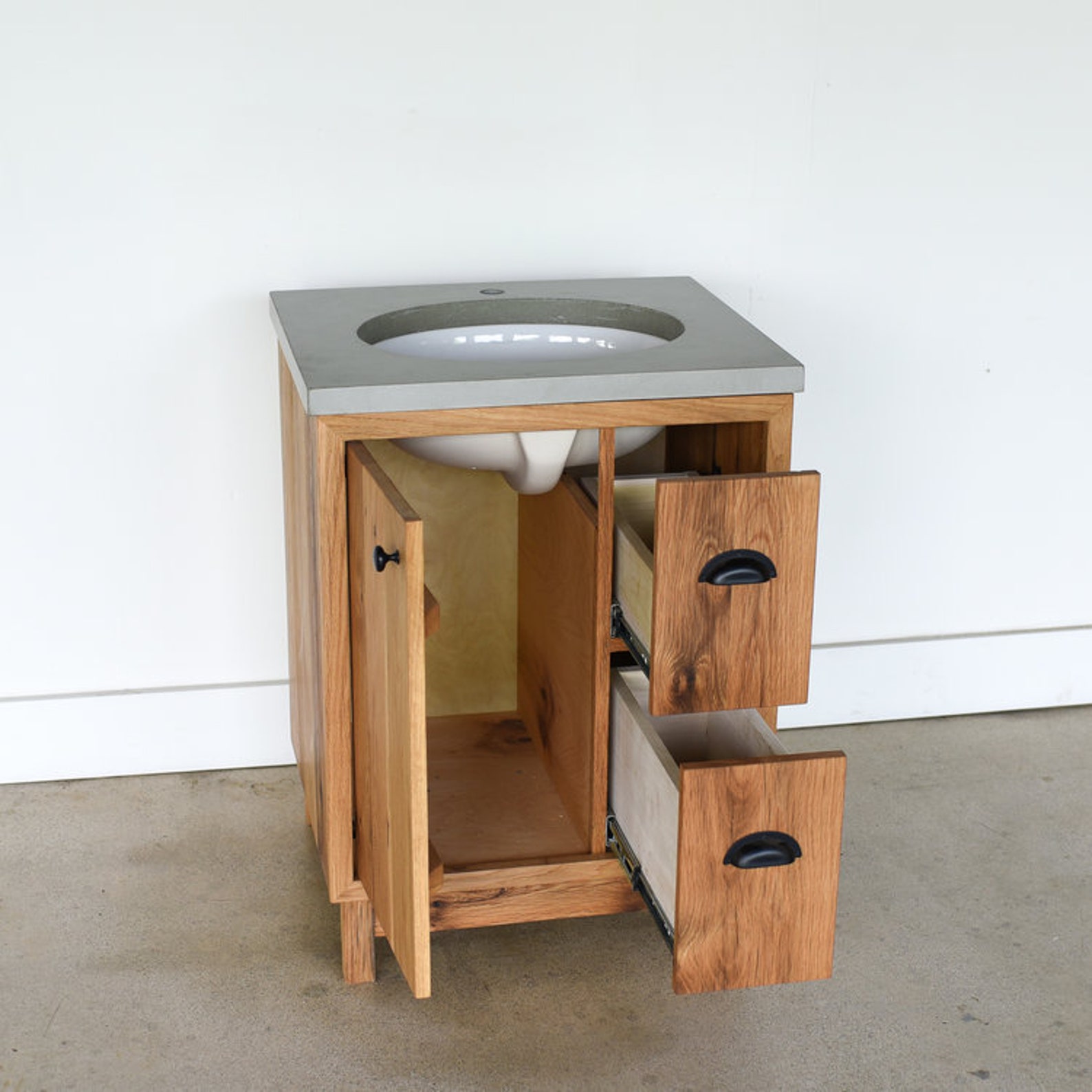Small Bathroom Vanity / 30" Reclaimed Wood 2-drawer Vanity / Single ...