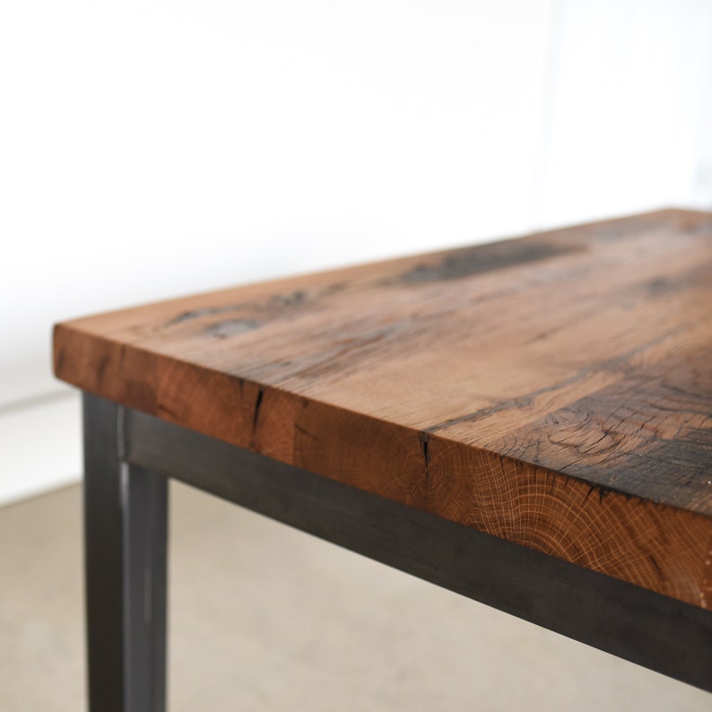 Reclaimed Wood Post Leg Coffee Table With 2 Thick Top | Etsy