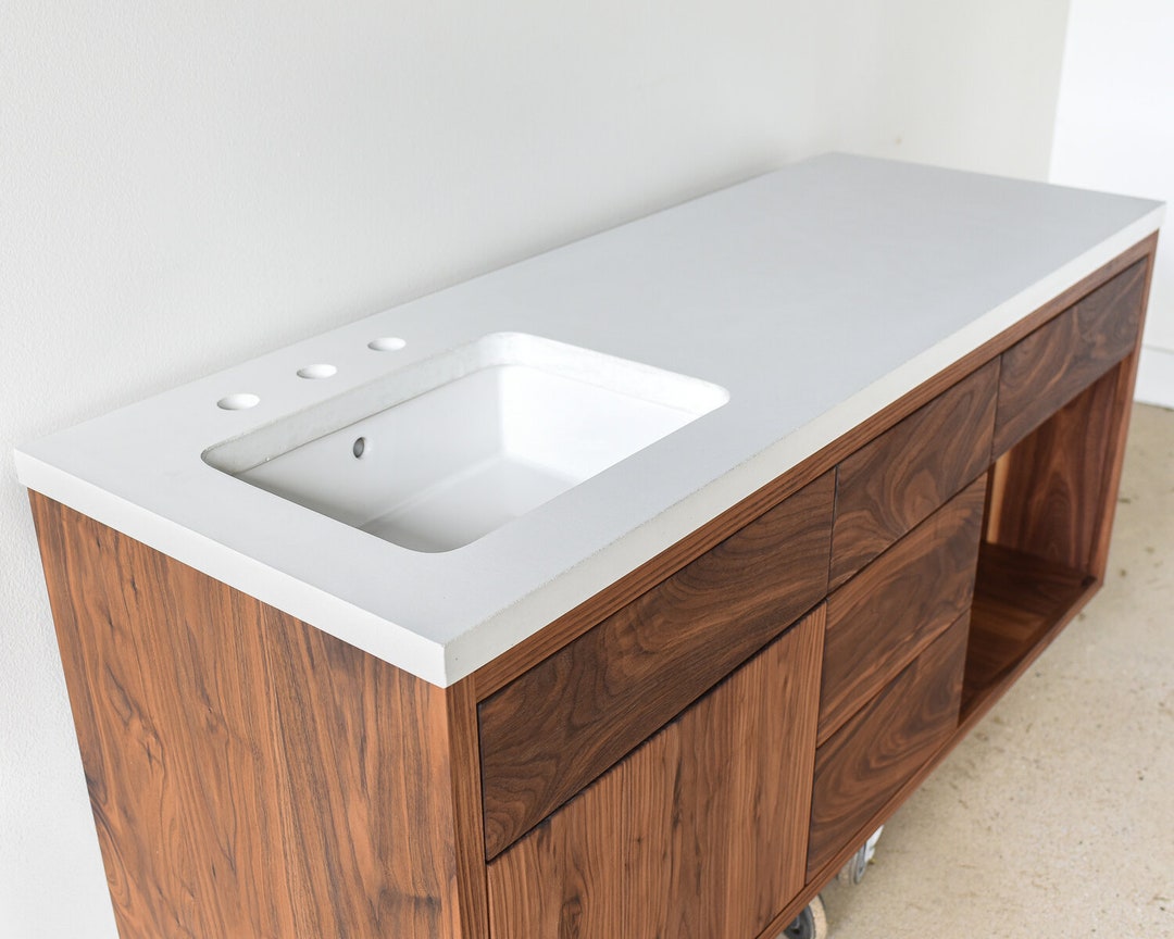 Concrete Floating Vanity Top / Rectangle Undermount Sink - Etsy