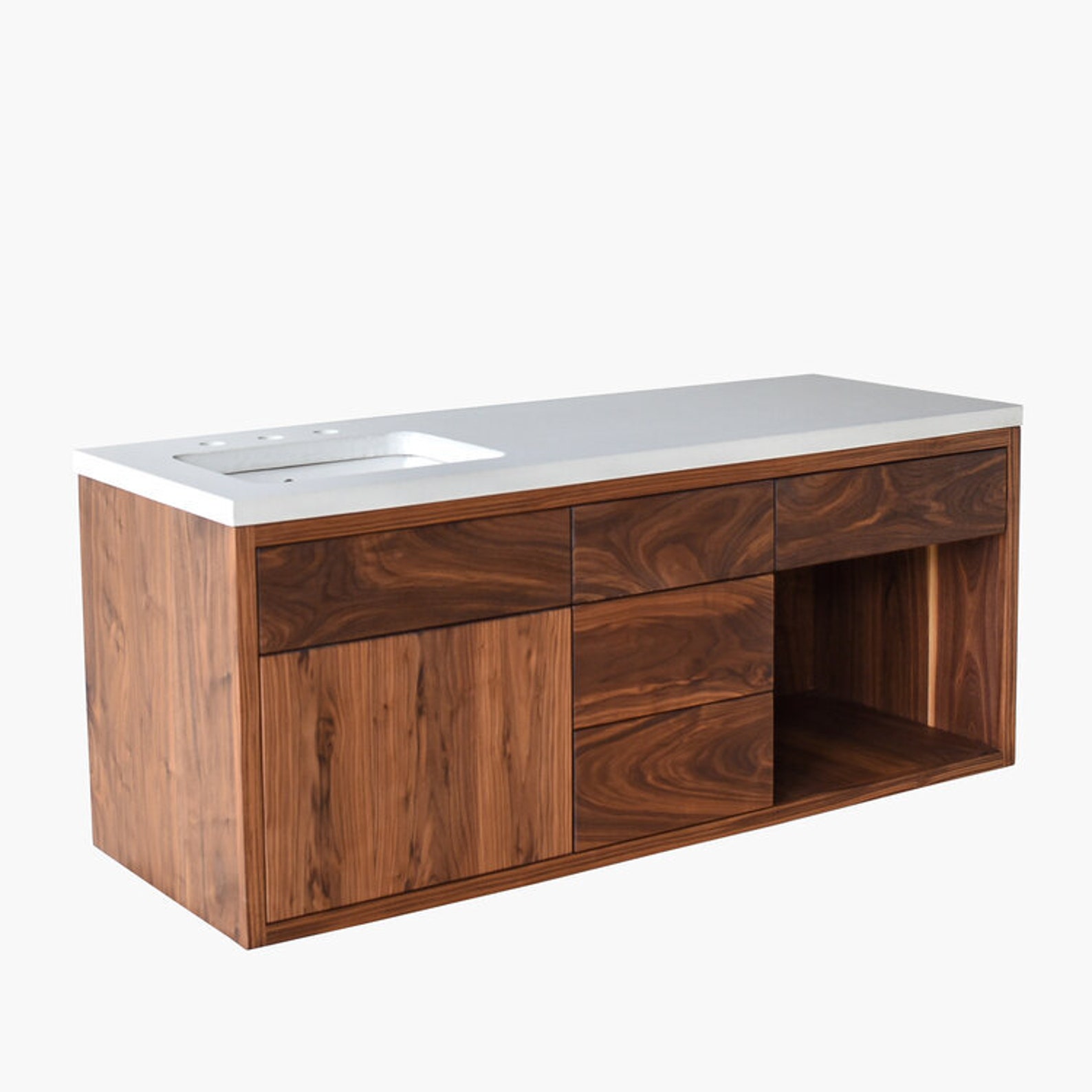 60" Floating Walnut Vanity - Etsy