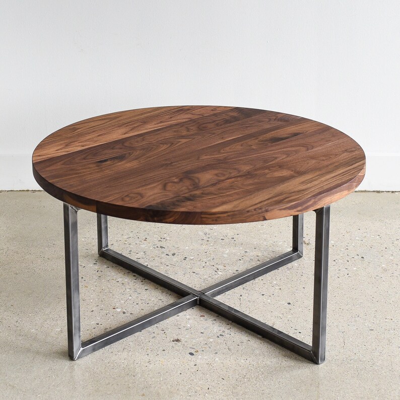 Round Walnut Coffee Table / Mid-century Modern Coffee Table - Etsy