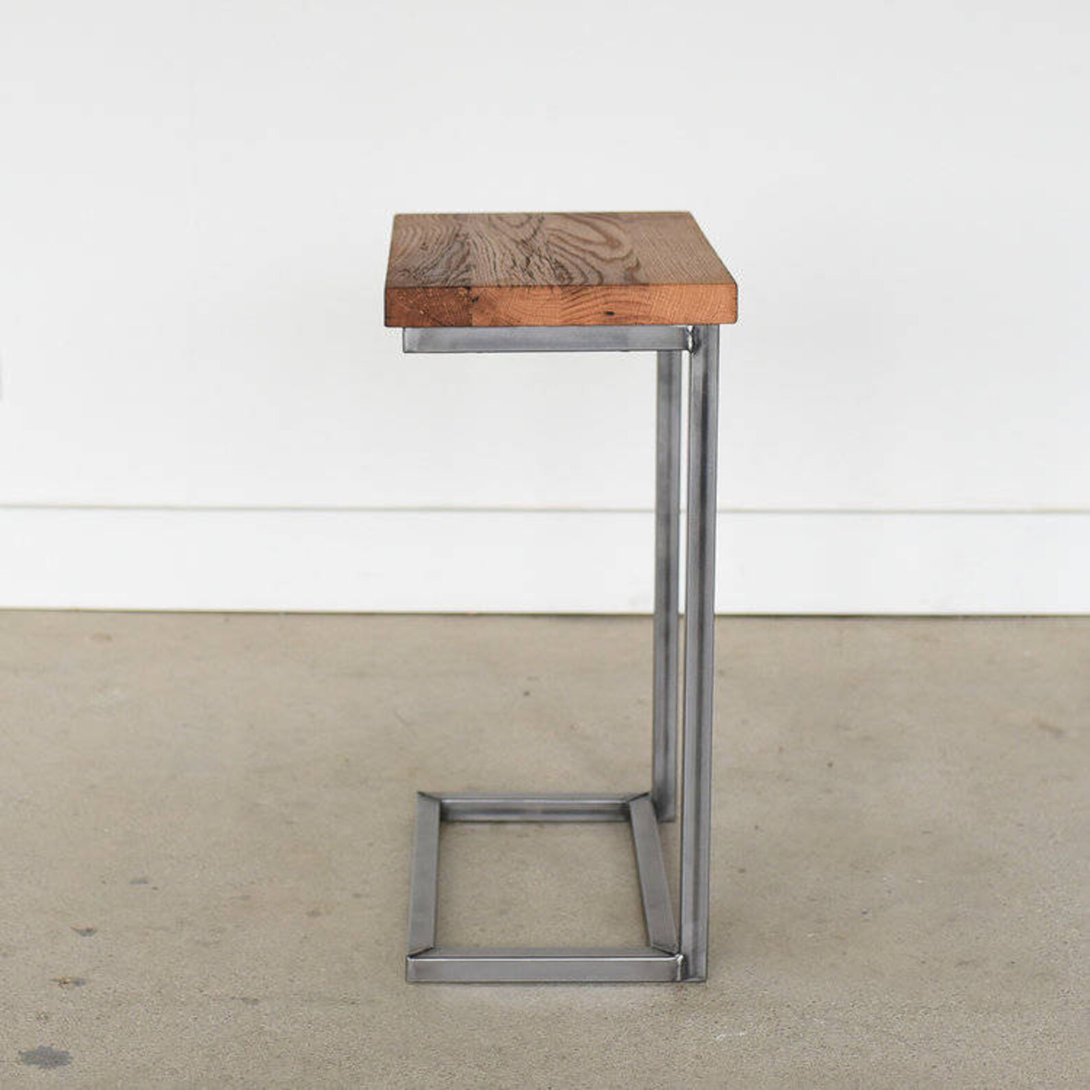 Wide Reclaimed Wood C-table / Industrial Metal C-end Table / Nightstand ...