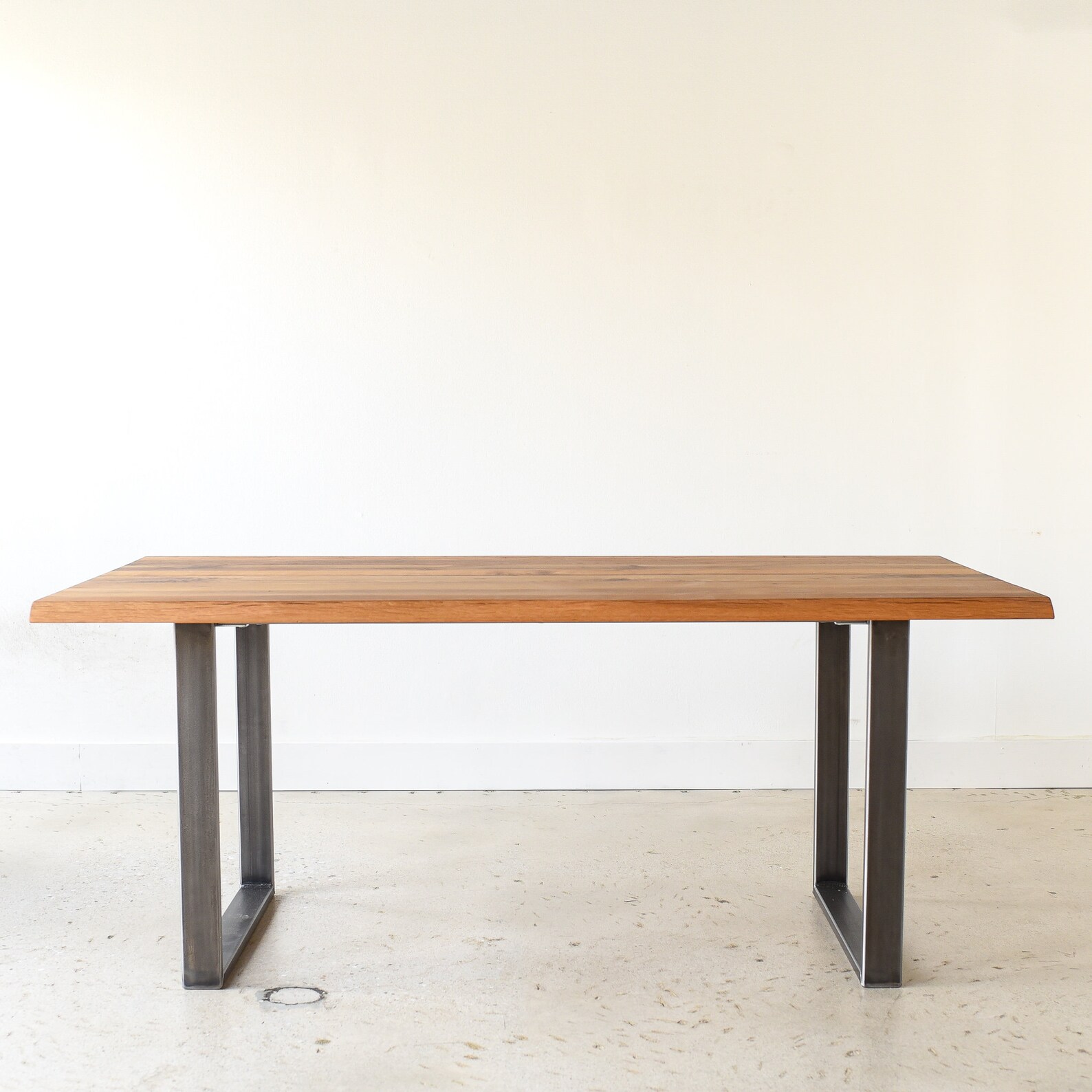 Live Edge Dining Table / Modern Kitchen Table / U-shaped Metal Legs ...