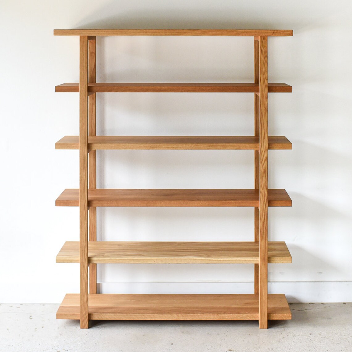 Large Bookshelf / Modern White Oak Bookcase - Etsy