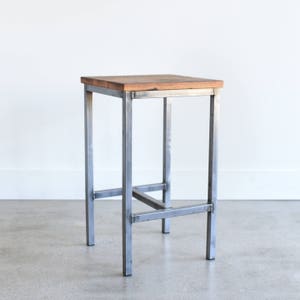 Rustic Bar Stool Made From Reclaimed Barn Wood / Backless Counter Stool ...