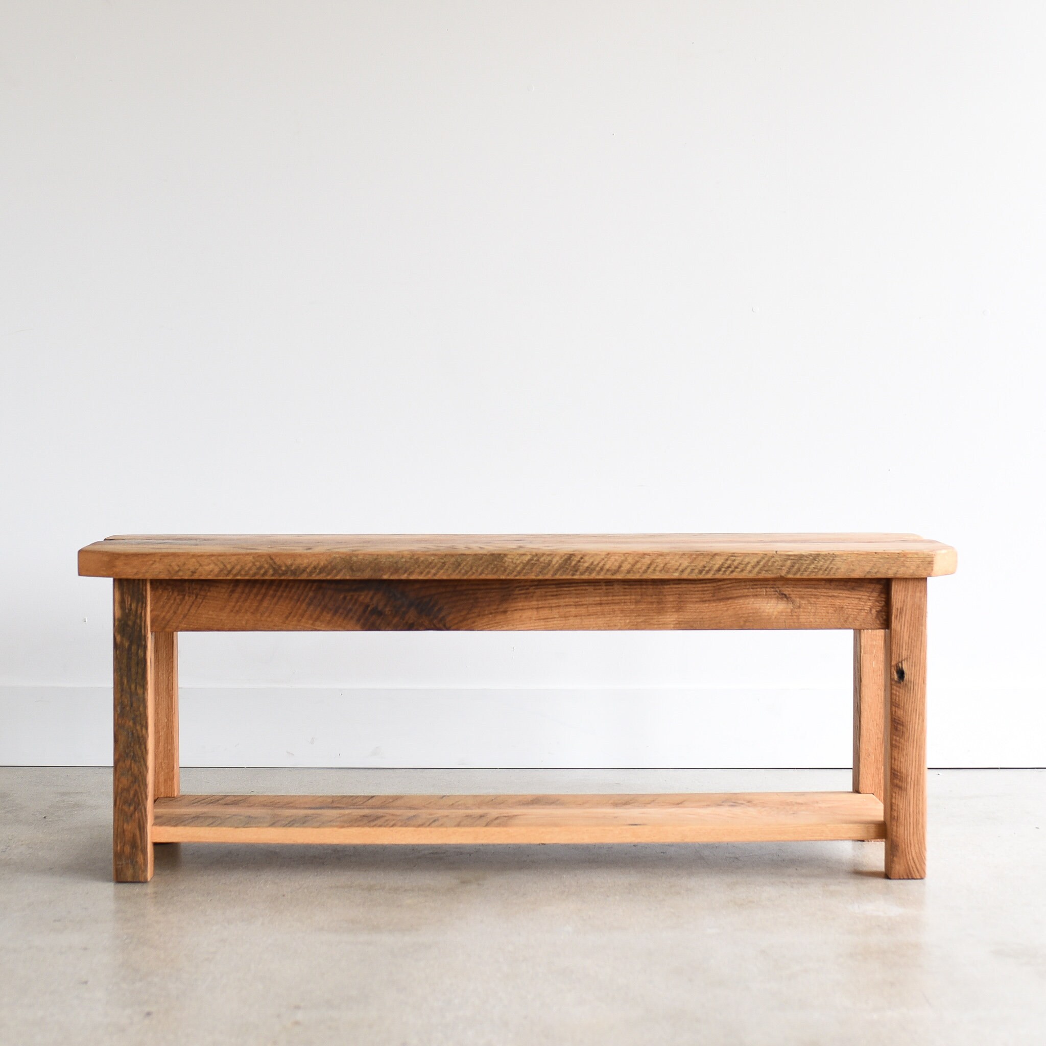 Farmhouse Bench Made From Reclaimed Wood / Lower Shelf | Etsy