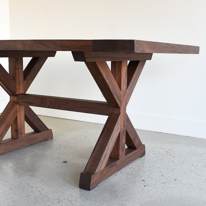 Trestle Dining Table / Farm Table / Solid Walnut Dining Table - Etsy