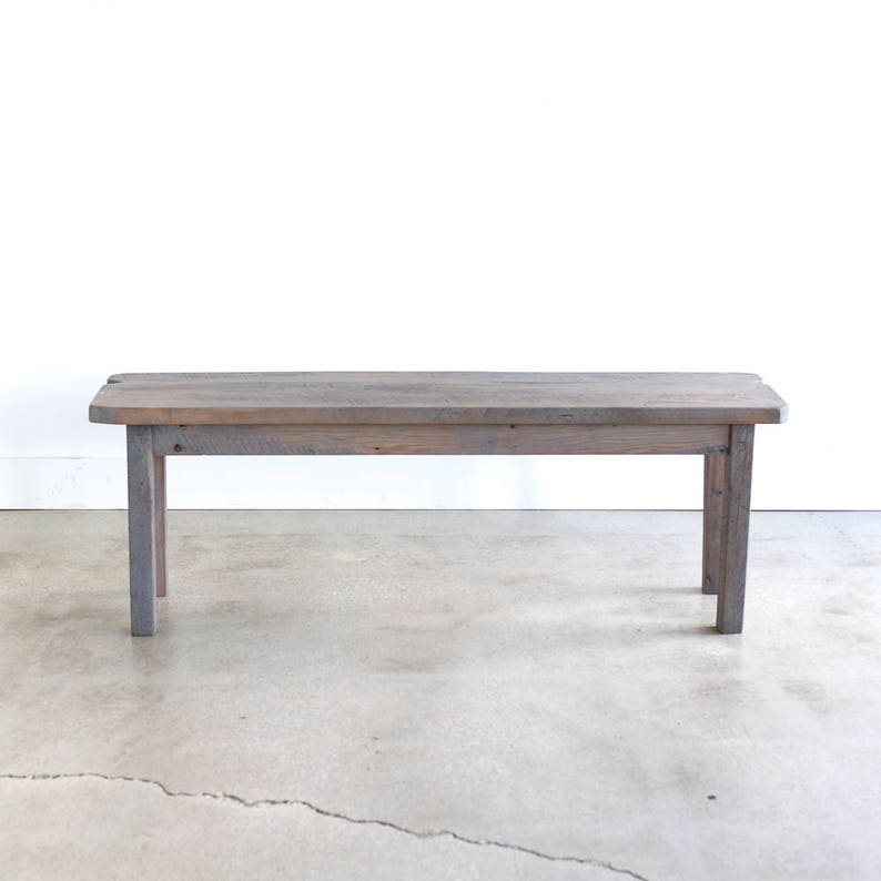Gray Farmhouse Bench Made From Reclaimed Wood - Etsy