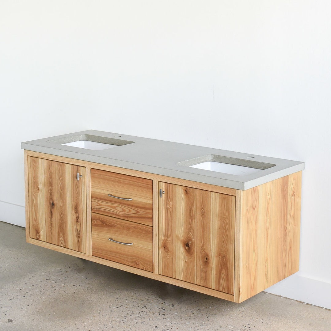 Floating Bathroom Vanity, Double Sink - Etsy