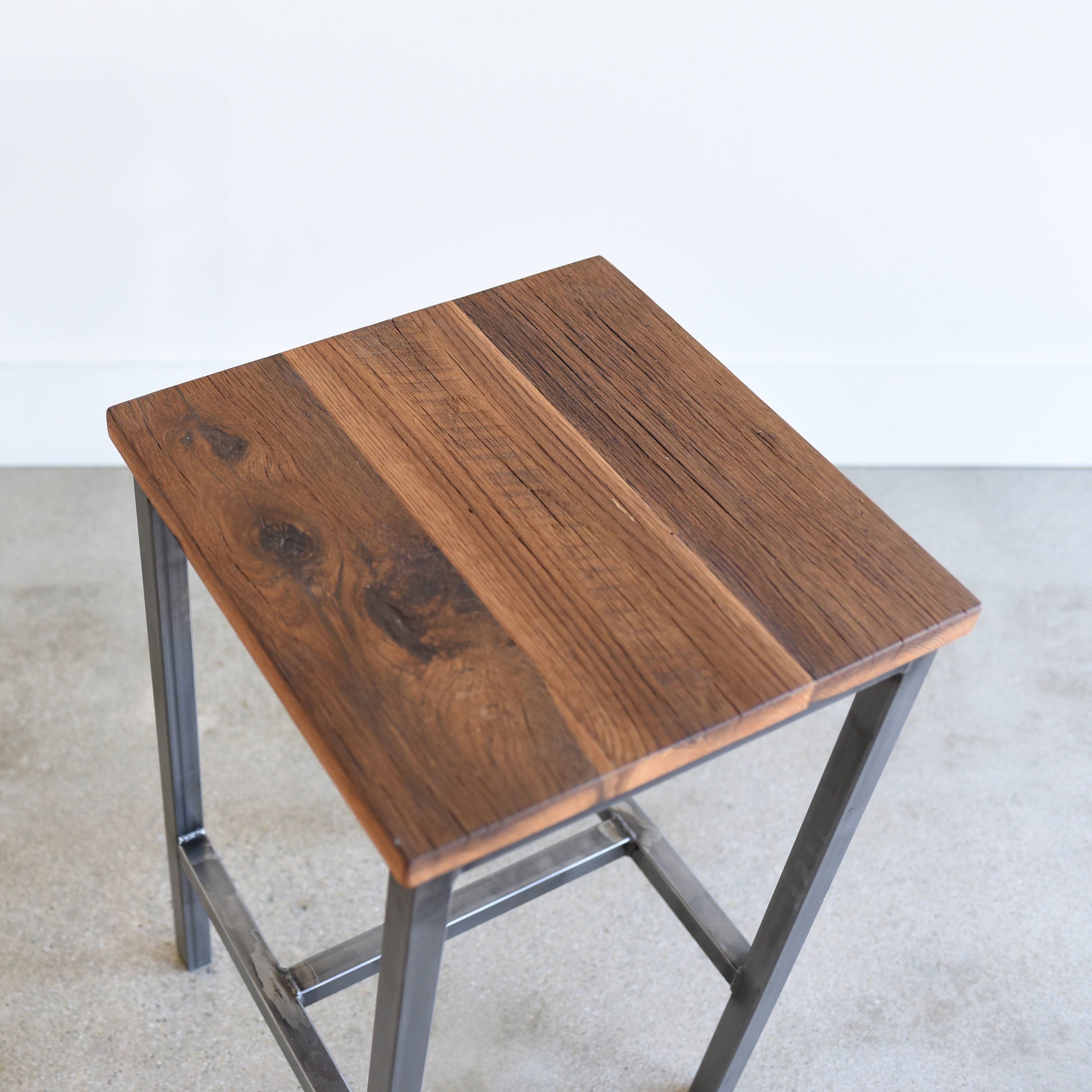 Rustic Bar Stool Made From Reclaimed Barn Wood / Backless | Etsy