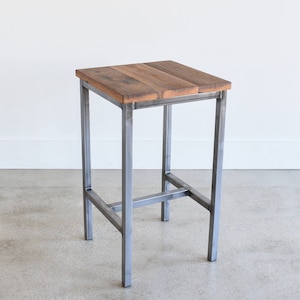 Rustic Bar Stool Made From Reclaimed Barn Wood / Backless Counter Stool ...