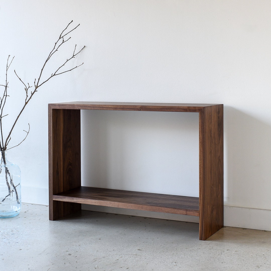 Modern Waterfall Console Table With Lower Shelf - Etsy