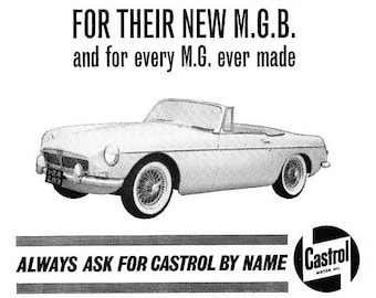 MGB Car Print 1973, Original Advertising Wall Art - Etsy
