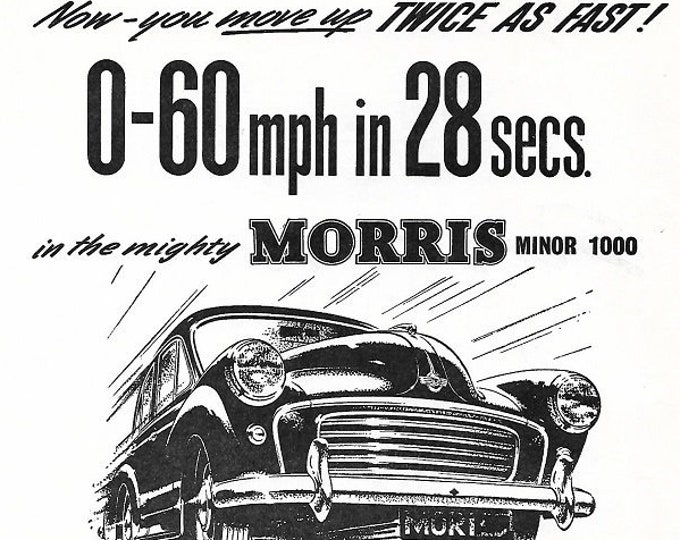 Morris Minor Car Print 1957, Original Advertising Wall Art - Etsy