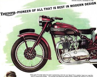 Triumph Motorcycle Wall Art - Etsy UK