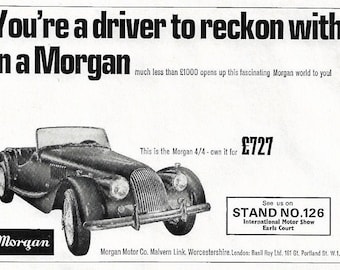 Morgan Car Print 1972 Original Advertising Desk Art - Etsy
