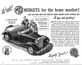MG Midget Car Print 1973 Original Advertising Wall Art - Etsy