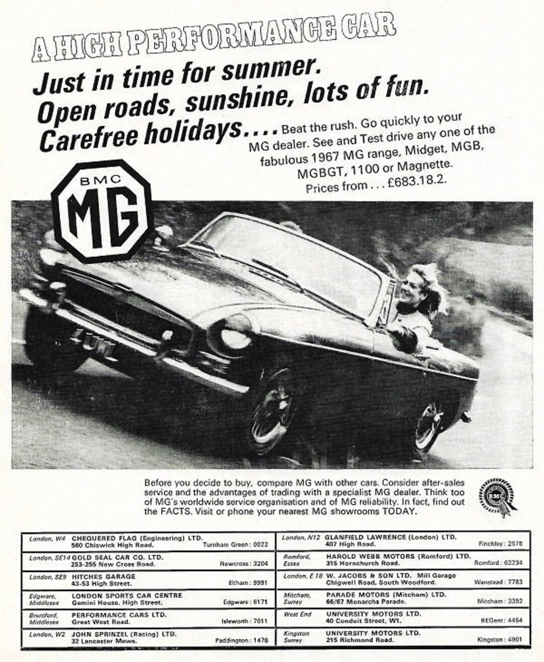 MGB Car Print 1967, Original Advertising Wall Art - Etsy