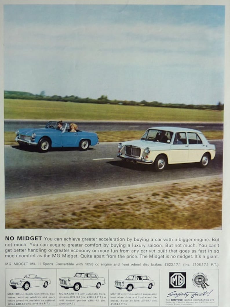 MG Car Print 1965, Advertising Wall Art - Etsy
