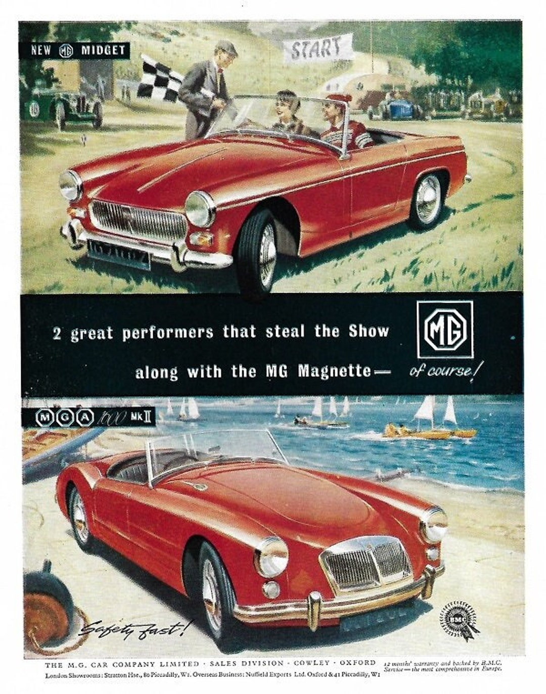 MGA and MG Midget Car Print 1961, Original Advertising Wall Art - Etsy
