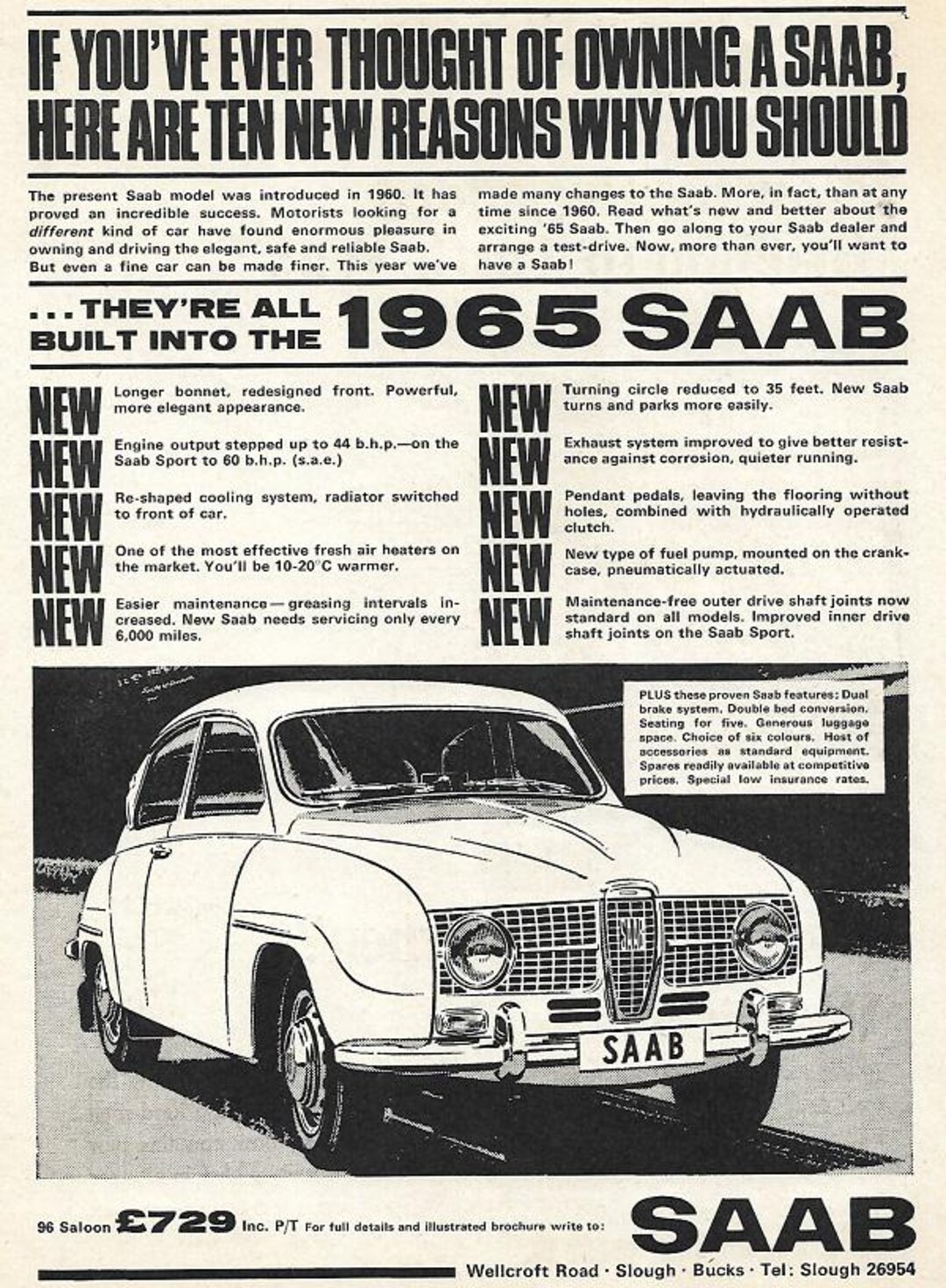 Saab Car Print 1965, Original Advertising Wall Art 1965 - Etsy