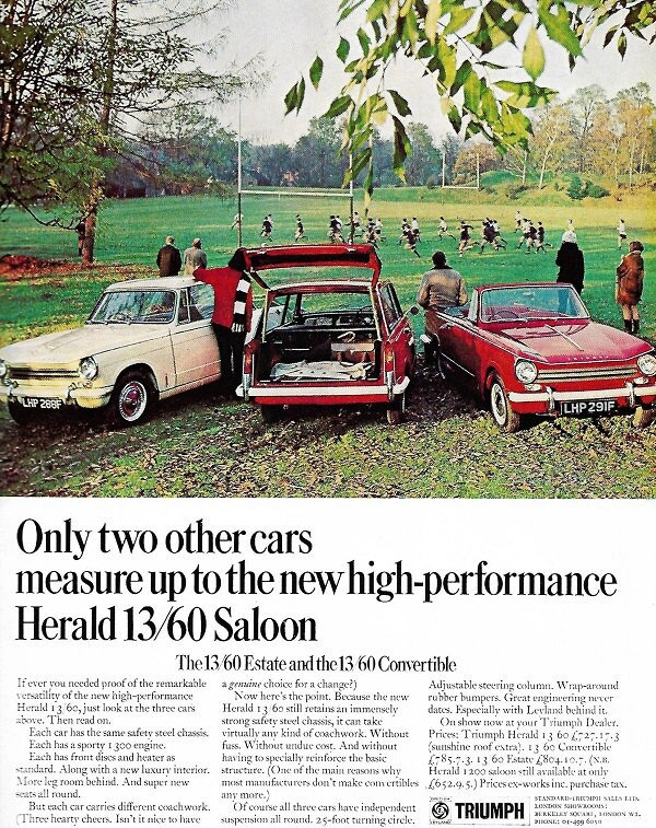 Advertisements Triumph Herald Car Print 1964 Original Advertising Wall ...