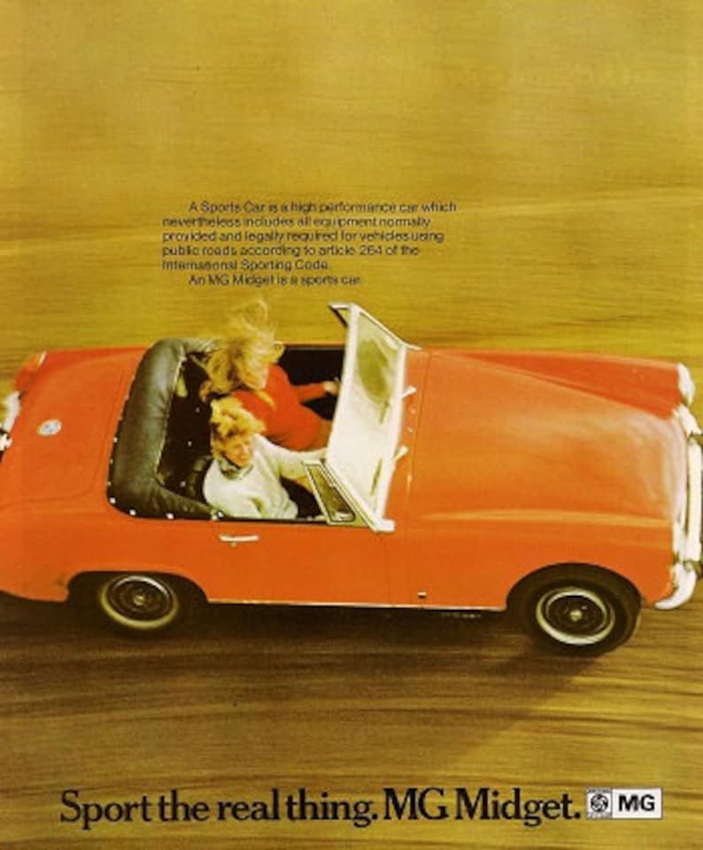 MG Midget Car Print 1971, Advertising Wall Art - Etsy