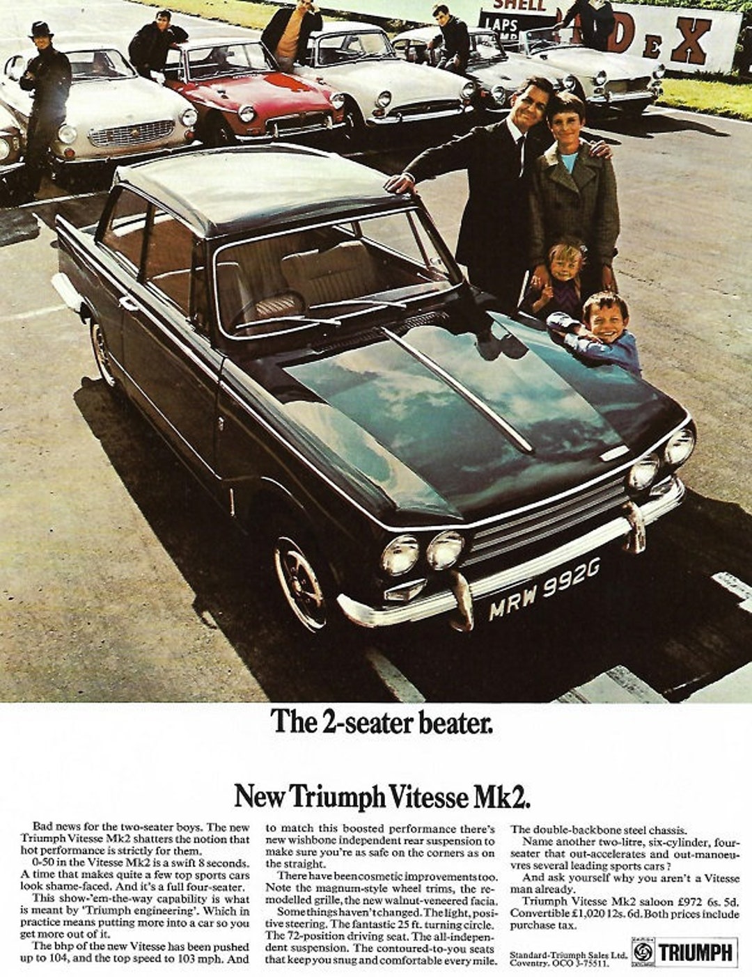 Triumph Car Print 1969, Original Advertising Wall Art - Etsy